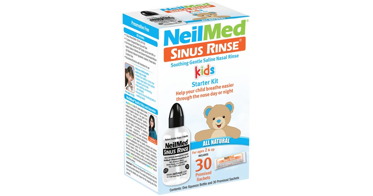 NeilMed Sinus Rinse for Kids Starter Kit Squeeze Bootle 2+ Years 1 ...