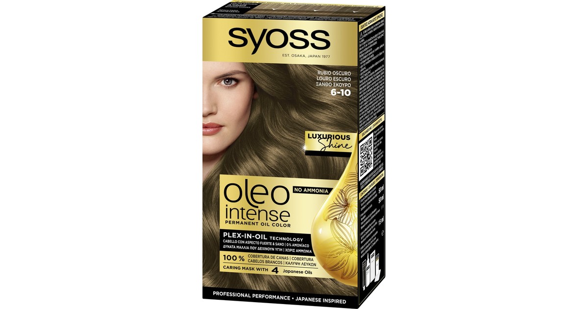 Syoss Oleo Intense Permanent Oil Hair Color Kit 1 Τεμάχιο - 6-10 Ξανθό ...