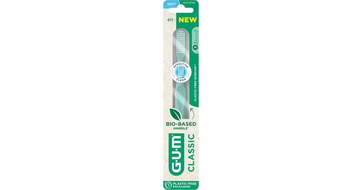 Gum Classic 411 Soft Toothbrush 1 Τεμάχιο - Πράσινο | Pharm24.gr