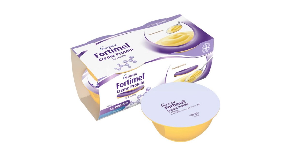 Nutricia Fortimel Creme Protein 1.6kcal/g, 500g (4x125g) - Banana ...