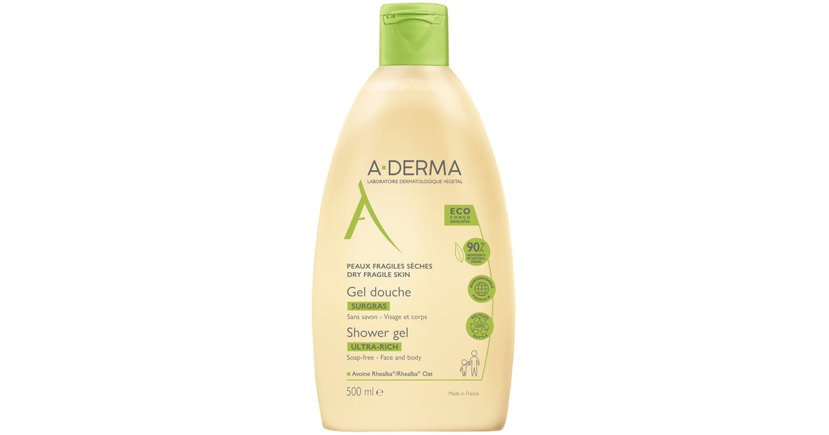 A-Derma Ultra Rich Shower Gel for Dry & Fragile Skin 500ml | Pharm24.gr