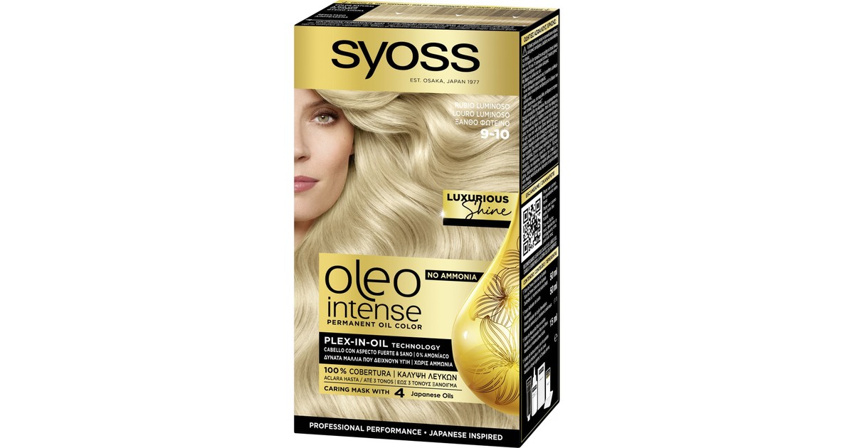 Syoss Oleo Intense Permanent Oil Hair Color Kit 1 Τεμάχιο - 9-10 Ξανθό ...