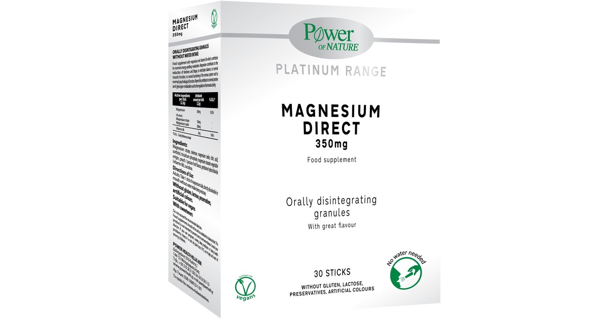 Power Health Platinum Range Magnesium Direct 350mg 30 Sticks | Pharm24.gr