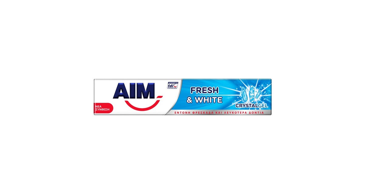 Aim Fresh & White Crystal Gel Οδοντόκρεμα για Έντονη Φρεσκάδα ...