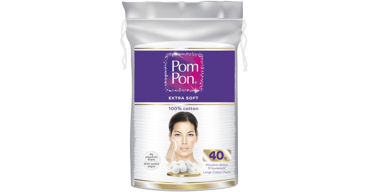 Pom Pon Extra Soft Cotton Pads 40 Τεμάχια | Pharm24.gr