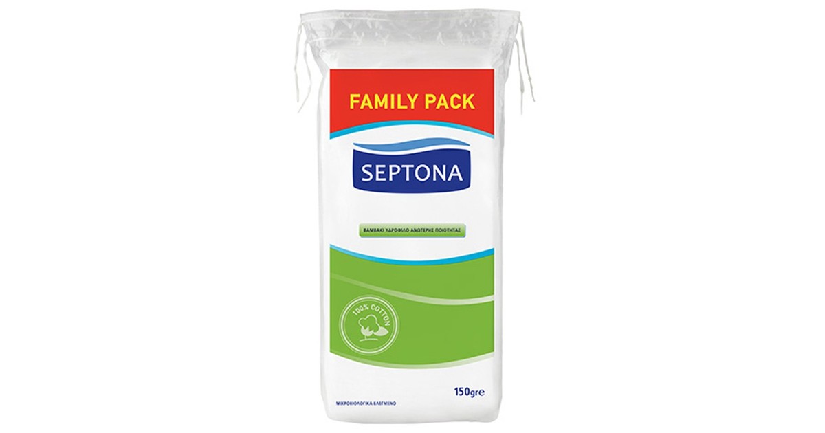 Septona Family Pack Superior Quality Cotton Wool Pleat 150g | Pharm24.gr