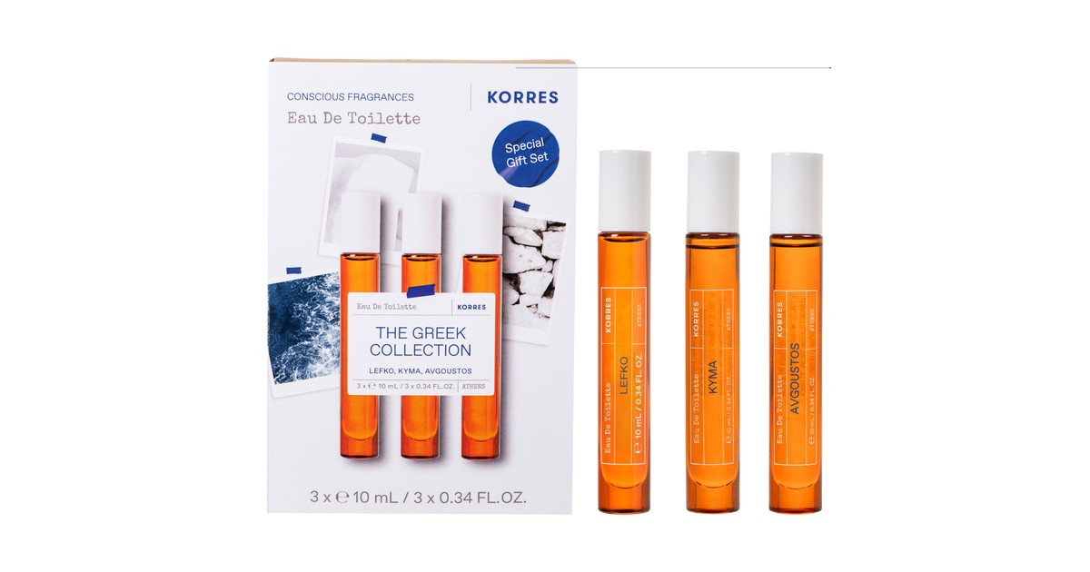 Korres Promo Eau De Toilette Lefko 10ml & Kyma 10ml & Avgoustos 10ml ...