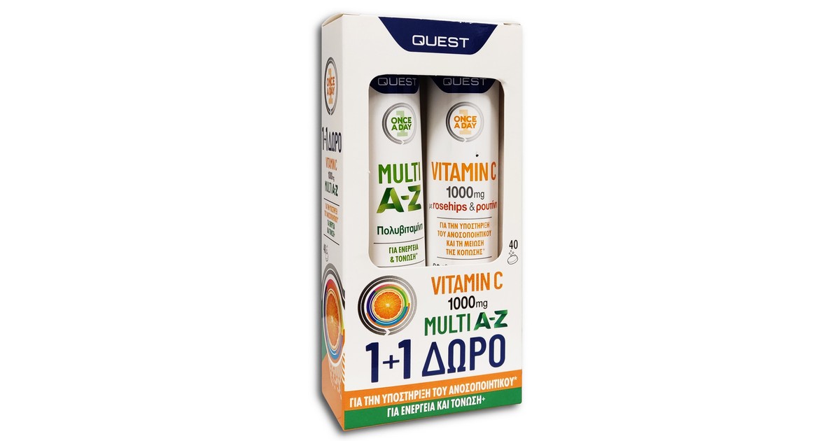 Quest Πακέτο Προσφοράς Multi A-Z Multivitamin 20 Effer.tabs & Vitamin C ...