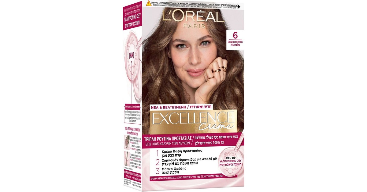 L'Oreal Paris Excellence Creme 1 Τεμάχιο - 6 Ξανθό Σκούρο | Pharm24.gr