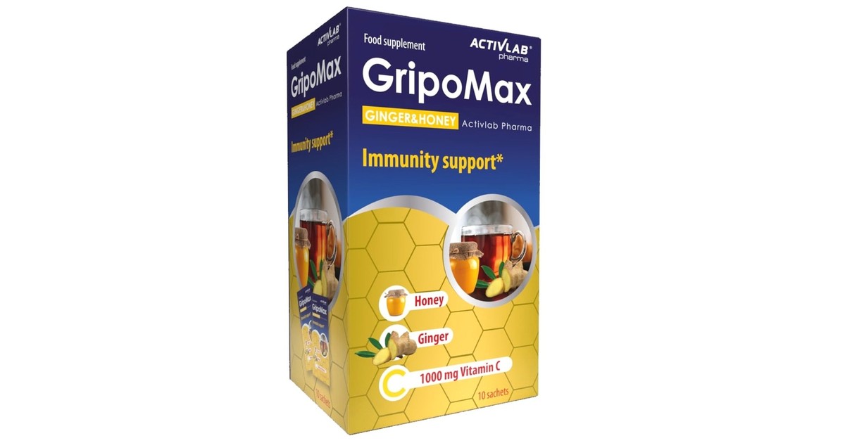 ActivLab GripoMax IMBIR Honey, Ginger, Vitamine C 1000mg 10 Sachets ...