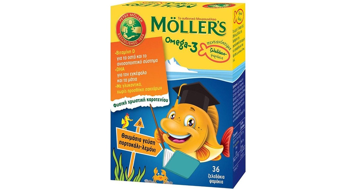 Moller’s Ω3 Kids Fish Orange-Lemon 36 Softgels | Pharm24.gr