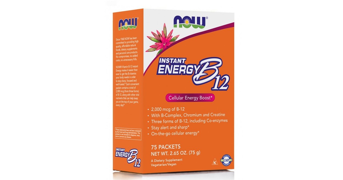 Now Foods Instant Energy B12 Συμπλήρωμα Διατροφής, Boost Παραγωγής ...