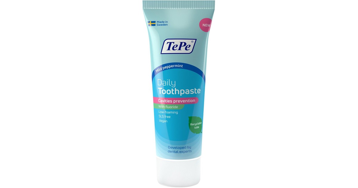 TePe Daily Toothpaste Mild Peppermint Cavities Prevention 75ml | Pharm24.gr