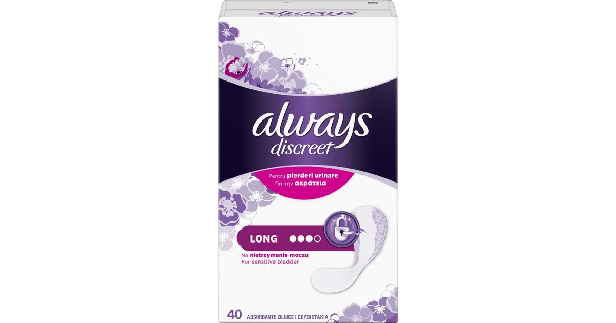 Always Discreet Long for Sensitive Bladder 40 Τεμάχια | Pharm24.gr