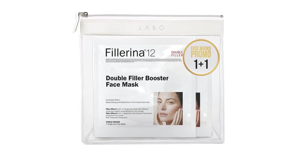 Fillerina Promo 12 Double Filler Booster Face Mask 2 Τεμάχια & Δώρο Νεσεσέρ 1 Τεμάχιο | Pharm24.gr