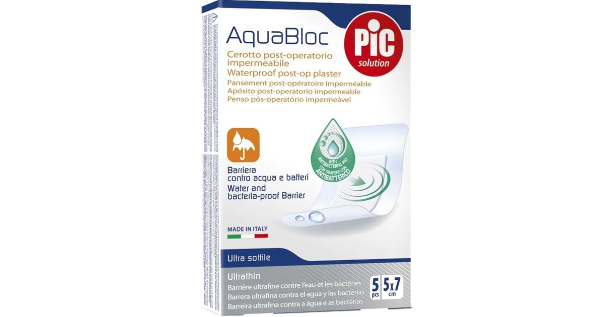 Pic Solution Aquabloc Waterproof Post-Op Plaster 5 Τεμάχια - 5cm x 7cm ...