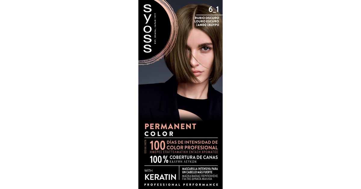 Syoss Permanent Hair Color Kit 1 Τεμάχιο - 6-1 Ξανθό Σκούρο | Pharm24.gr