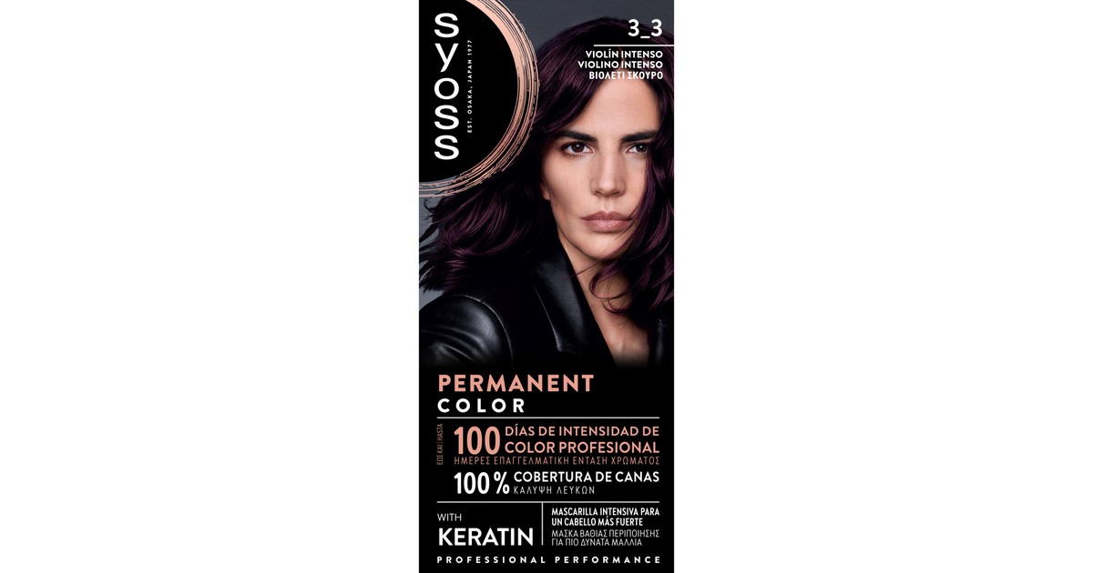 Syoss Permanent Hair Color Kit 1 Τεμάχιο - 3-3 Βιολετί Σκούρο | Pharm24.gr