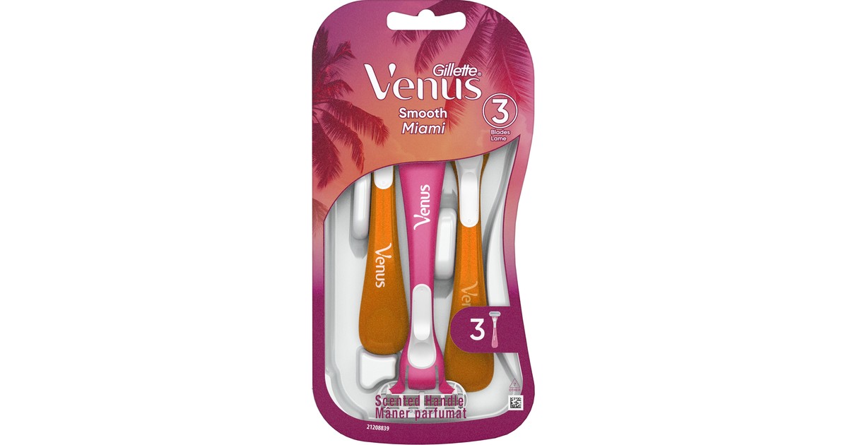 Gillette Venus Smooth Miami 2 Colors 3 Τεμάχια | Pharm24.gr