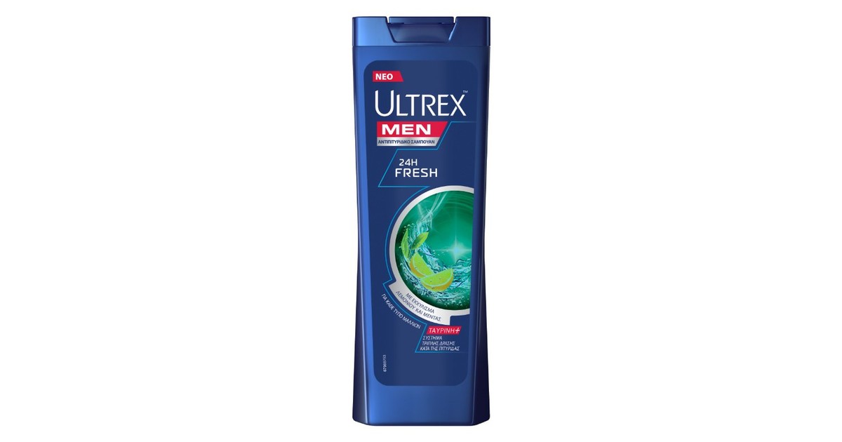 Ultrex Men 24h Fresh Shampoo Αντιπιτυριδικό Σαμπουάν με Εκχύλισμα ...