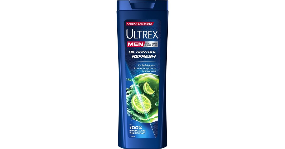 Ultrex Men Oil Control Refresh Anti-Dandruff Shampoo 225ml | Pharm24.gr