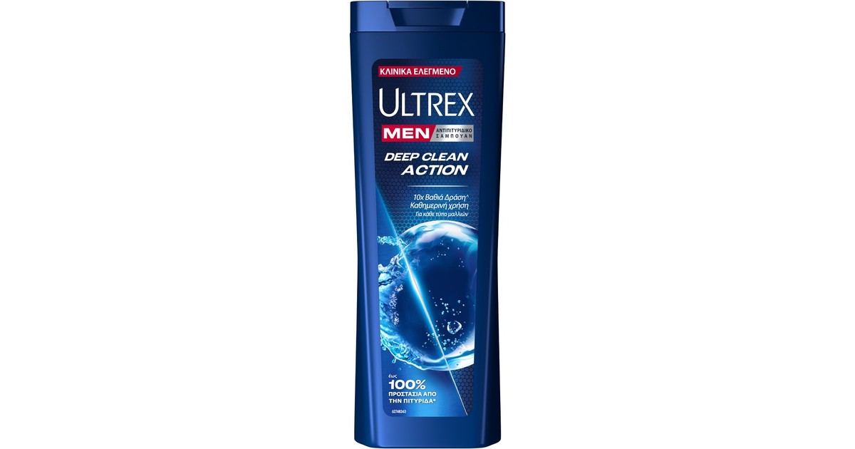 Ultrex Men Deep Clean Action Anti-Dandruff Shampoo 225ml | Pharm24.gr