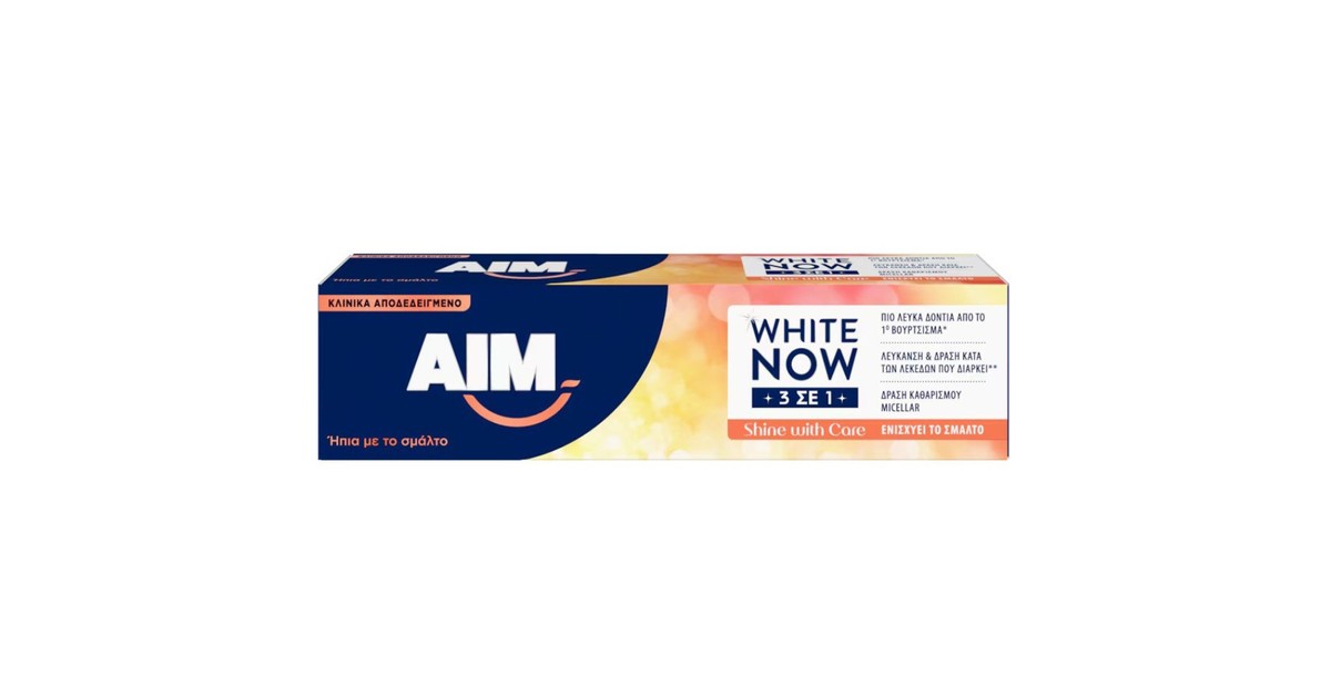 Aim White Now 3in1 Shine With Care Toothpaste 75ml | Pharm24.gr