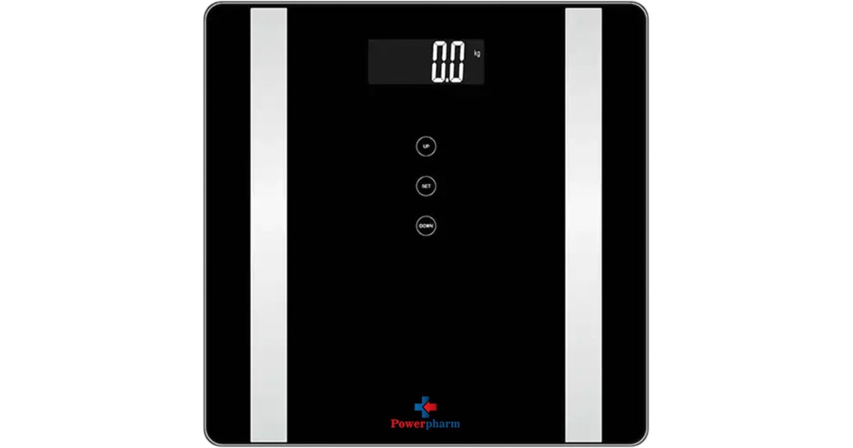 Powerpharm Electronic Fat Measuring Scale Black 1 Τεμάχιο | Pharm24.gr
