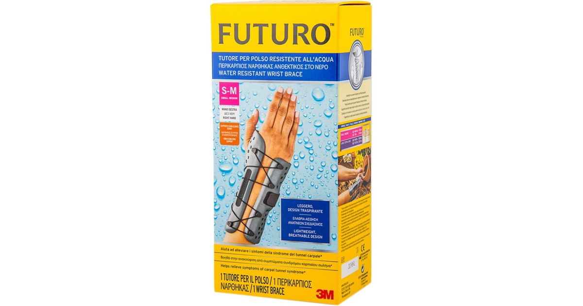 3M Futuro Water Resistant Right Wrist Brace 1 Τεμάχιο - S/M | Pharm24.gr