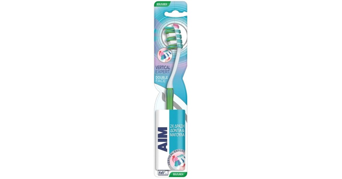 Aim Vertical Expert Toothbrush Soft 1 Τεμάχιο - Πράσινο | Pharm24.gr