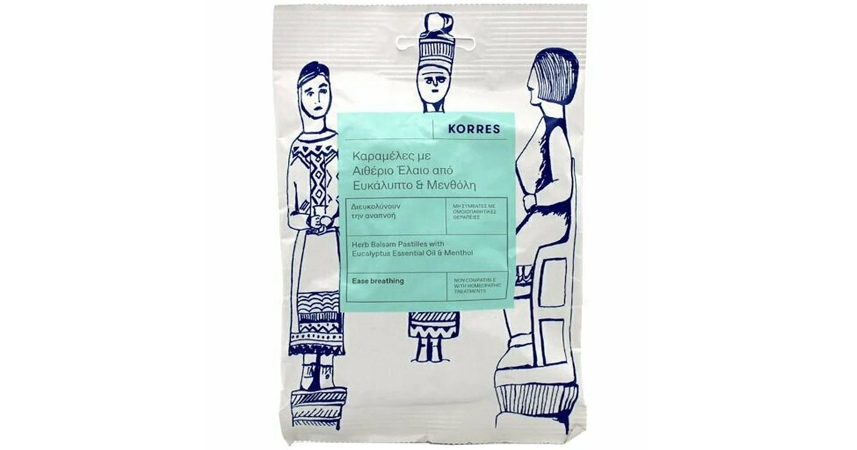Korres Herb Balsam Pastilles Eucalyptus Essential Oil & Menthol 60g ...