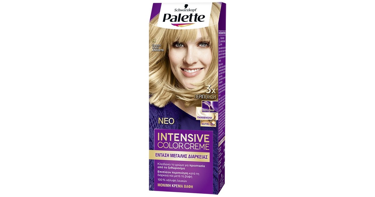 Schwarzkopf Palette Intensive Hair Color Creme Kit 1 Τεμάχιο - 9 Ξανθό ...